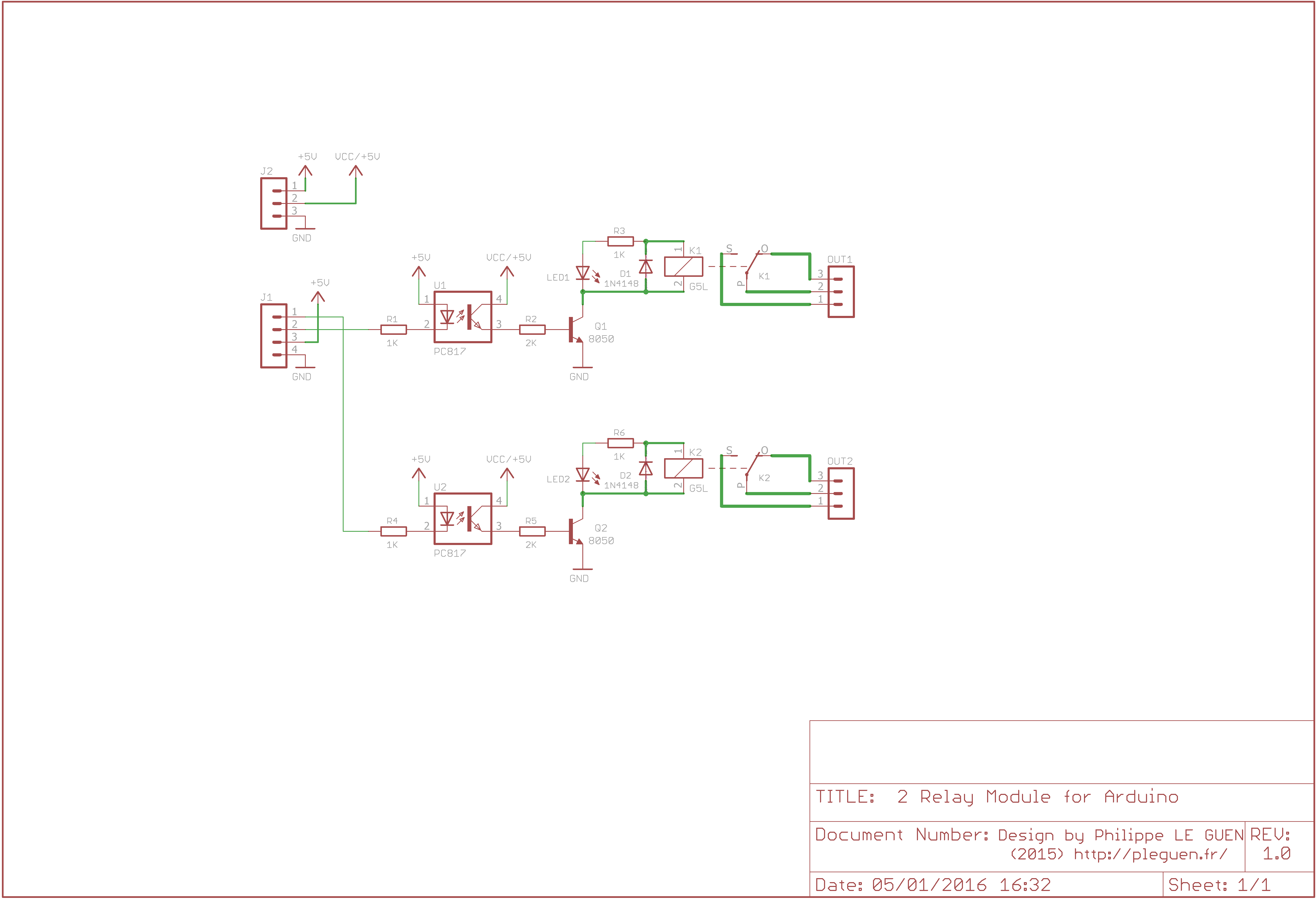 Site De Philippe Le Guen Module 2 Relais Pour Arduino